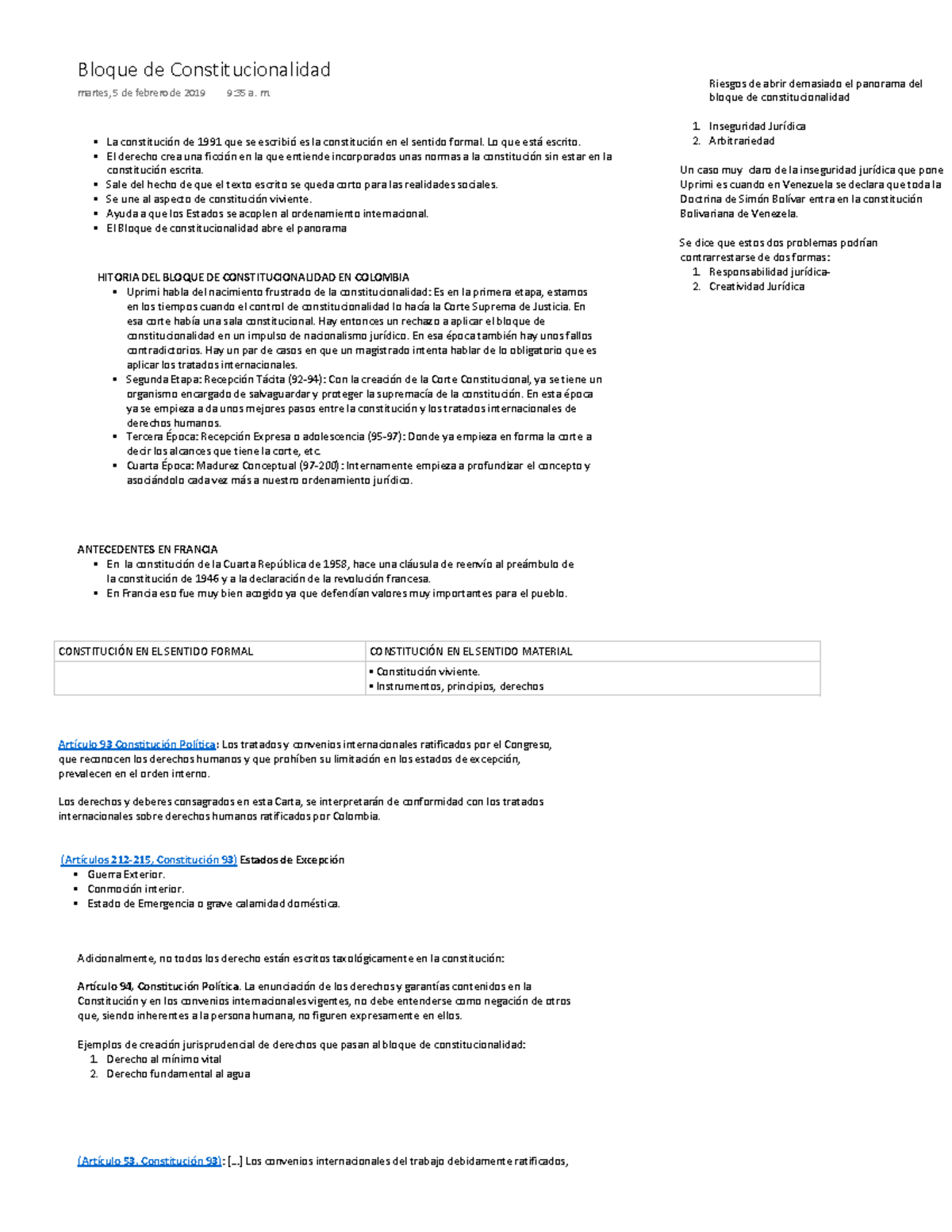 Bloque de Constitucionalidad - Warning: TT: undefined function: 32 - Studocu