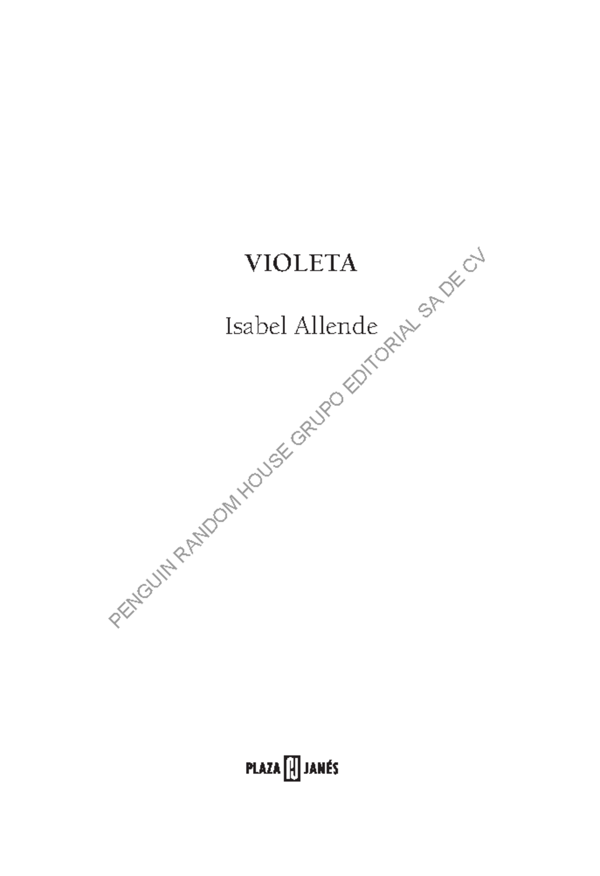 Primer-capitulo-violeta - VIOLETA Isabel Allende PENGUIN RANDOM HOUSE ...