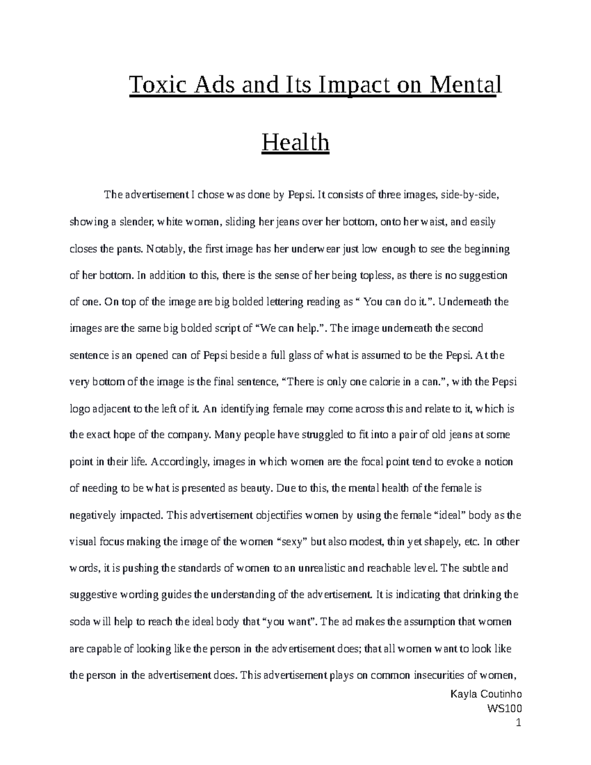 Toxic Ads and Its Impact on Mental Health - Google Docs - Toxic Ads and ...