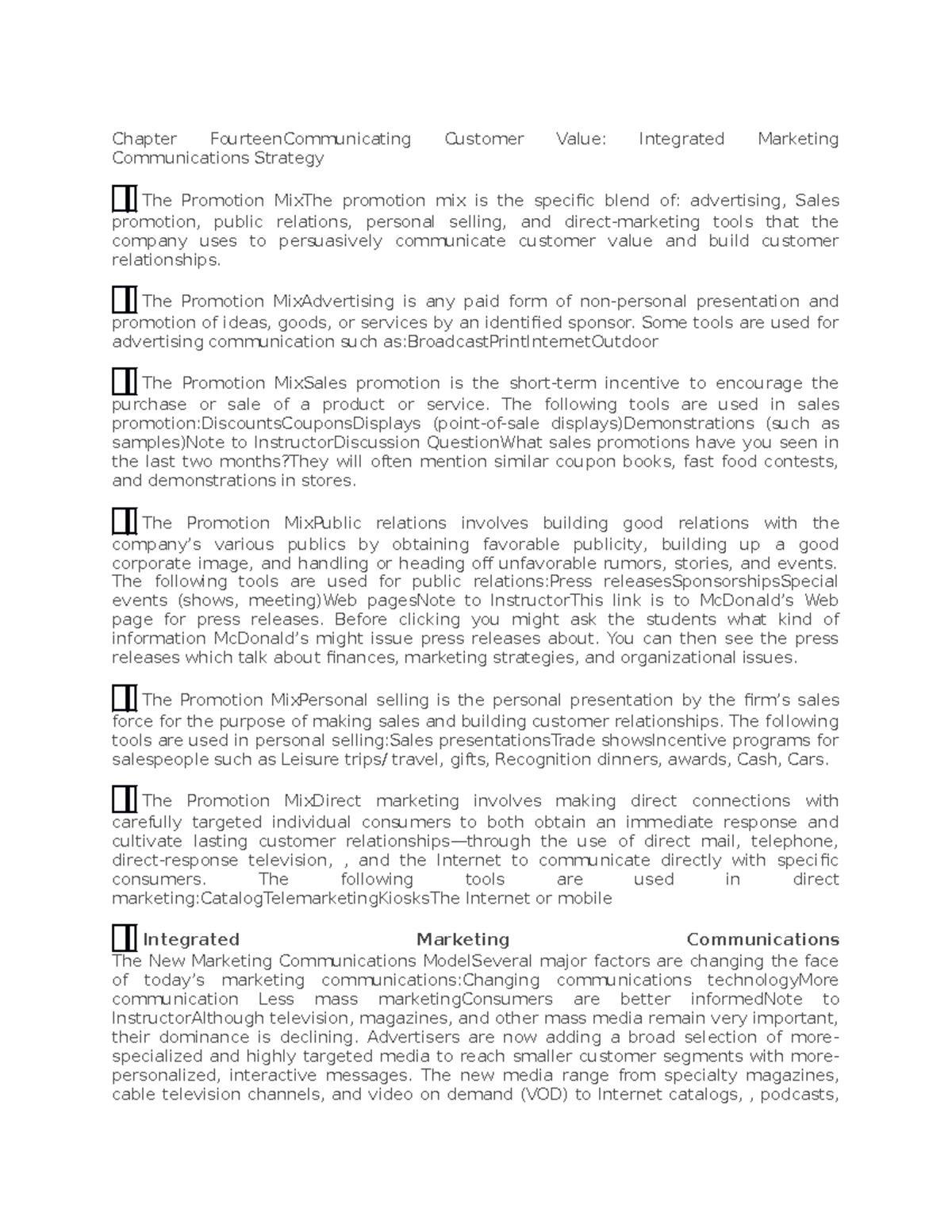 Chapter Fourteen Communicating Customer Value- Integrated Marketing ...