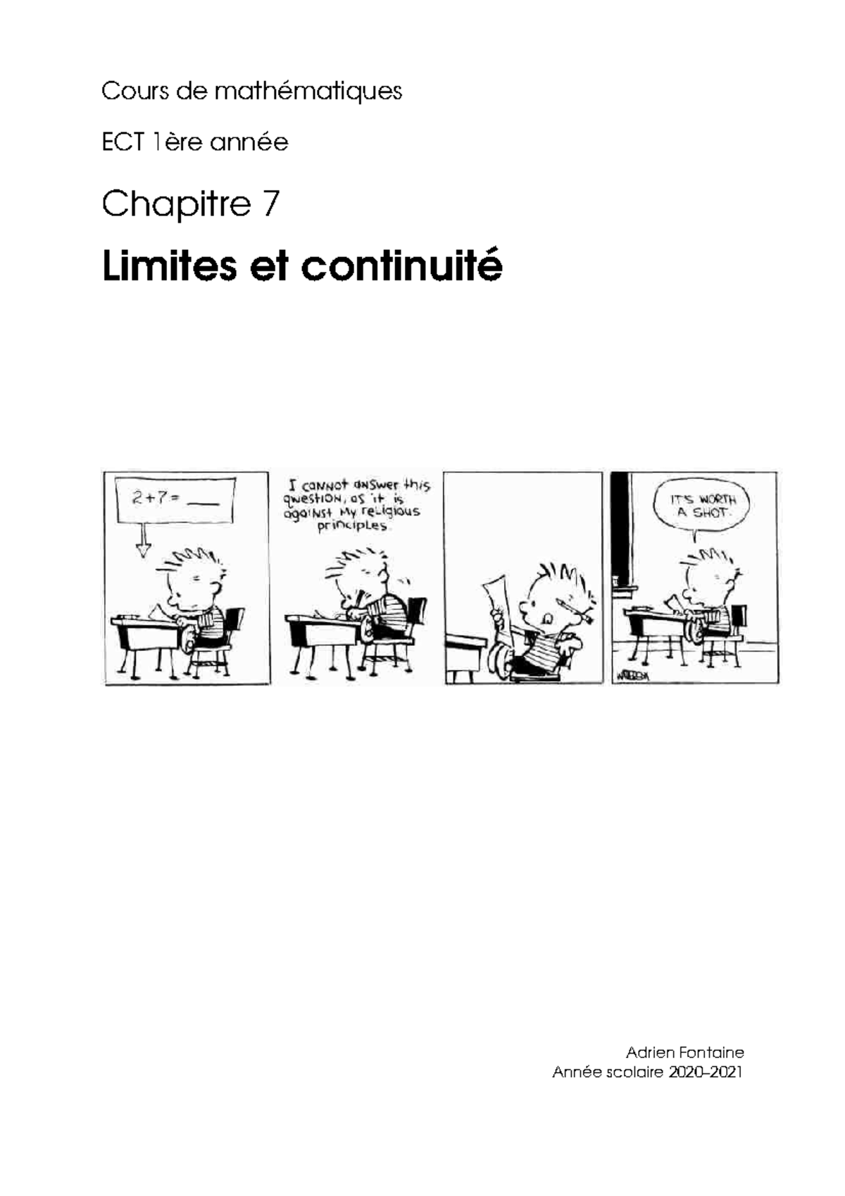 terminal continuité et limites maths spé - Cours de mathématiques ECT ...
