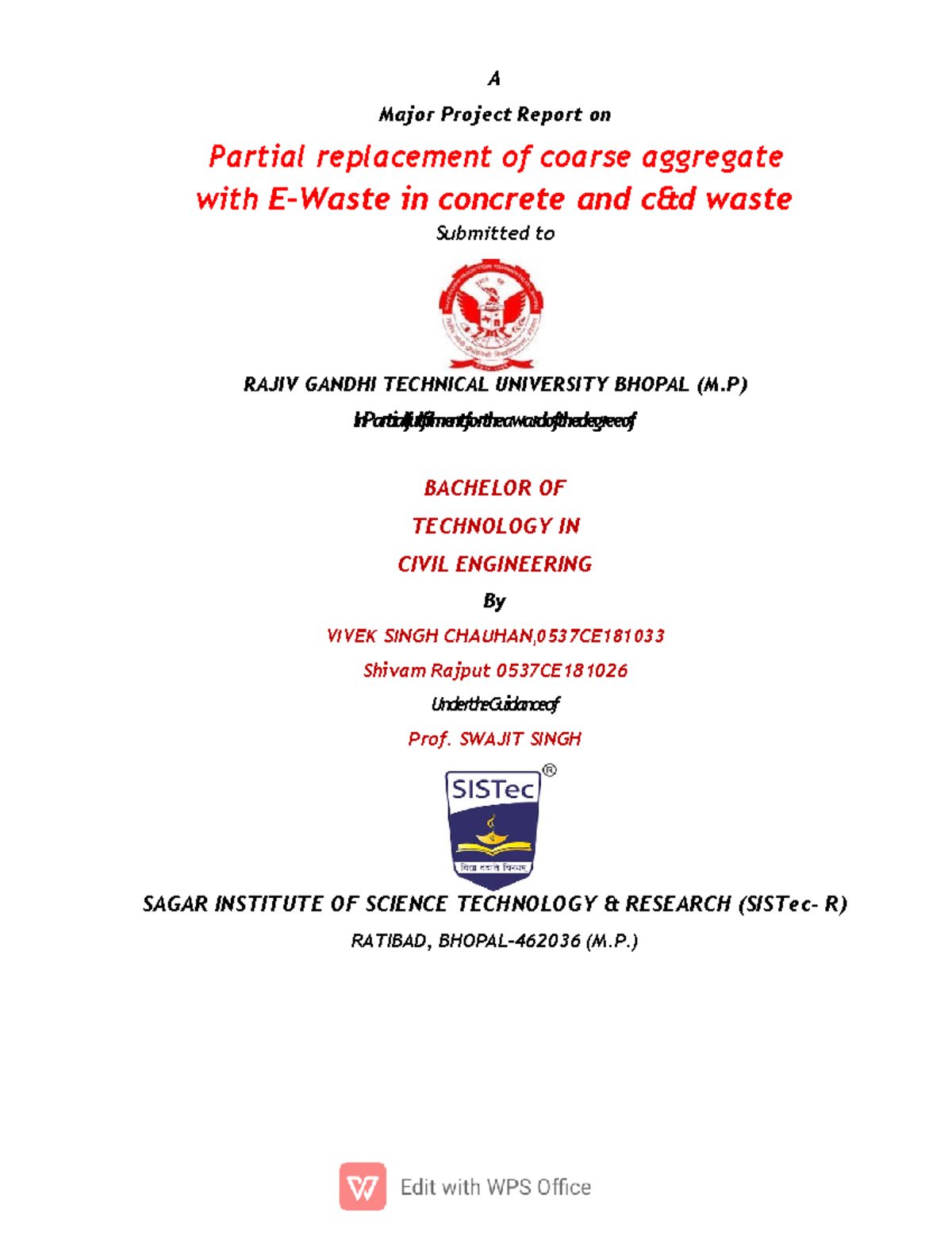 Major Project Report x-converted - A Major Project Report on Partial ...