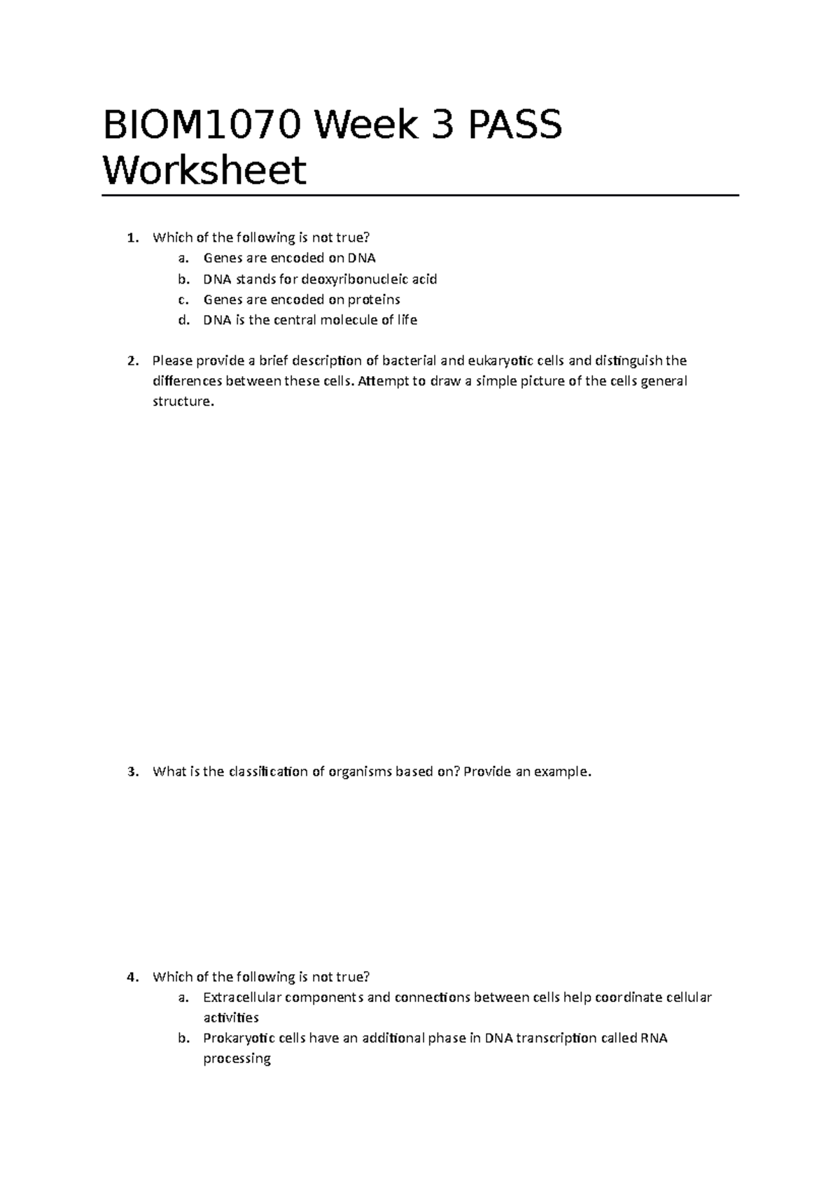 BIOM1070 Week 3 PASS - PASS worksheet 3 - BIOM1070 Week 3 PASS ...