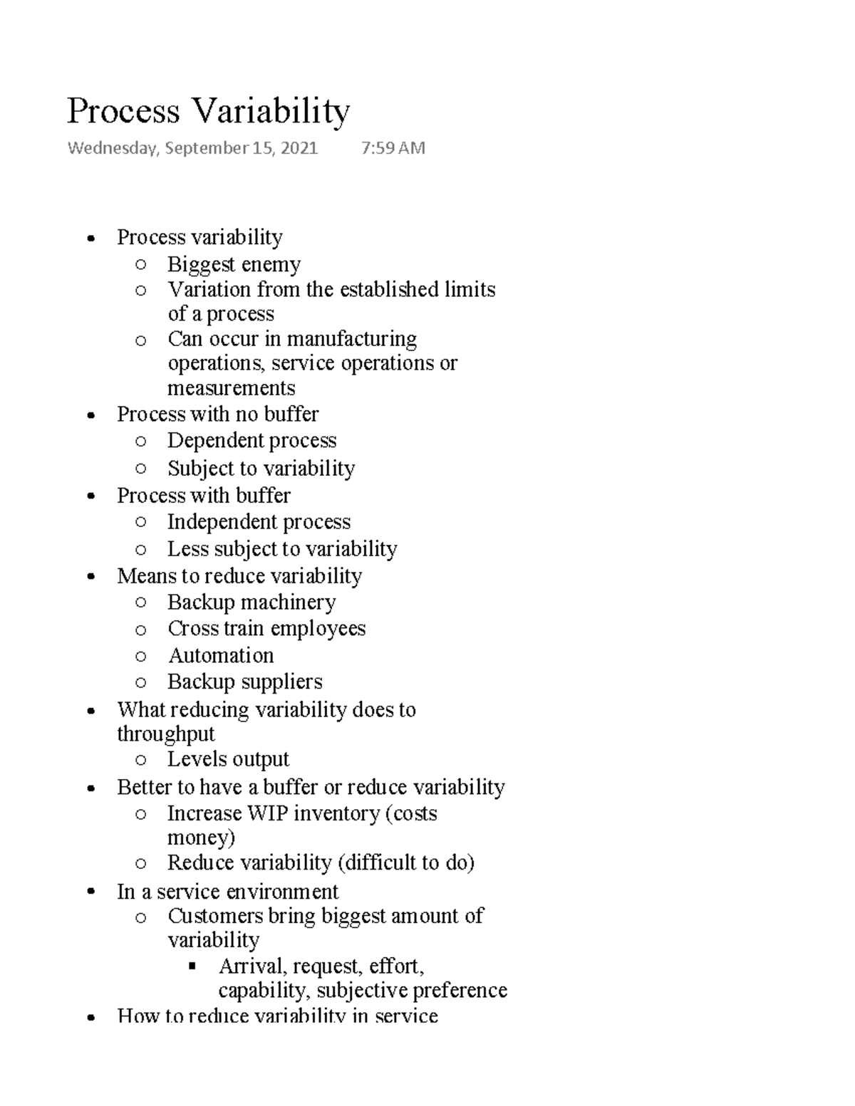 Process Variability - Process variability ï Biggest enemy Variation from the established limits ...