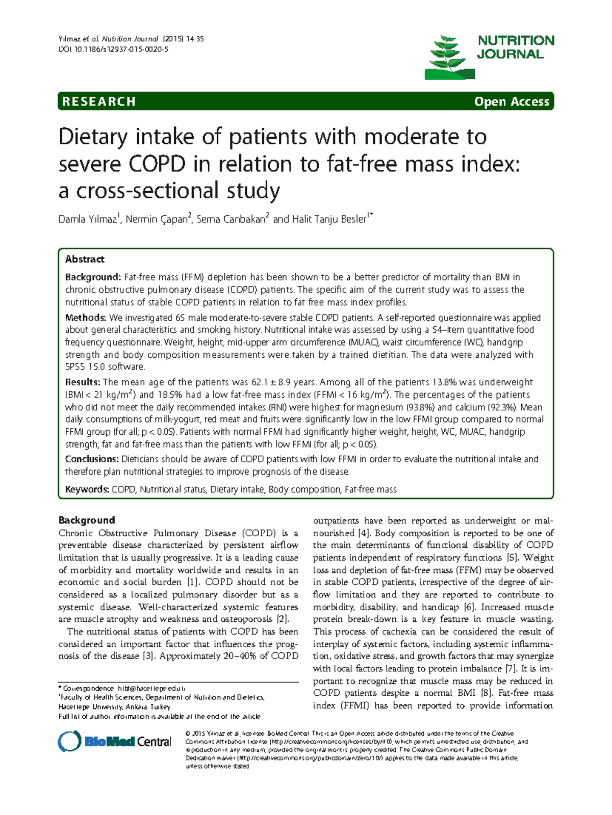 Dietary Intake - R E S E A R C H Open Access Dietary intake of patients ...