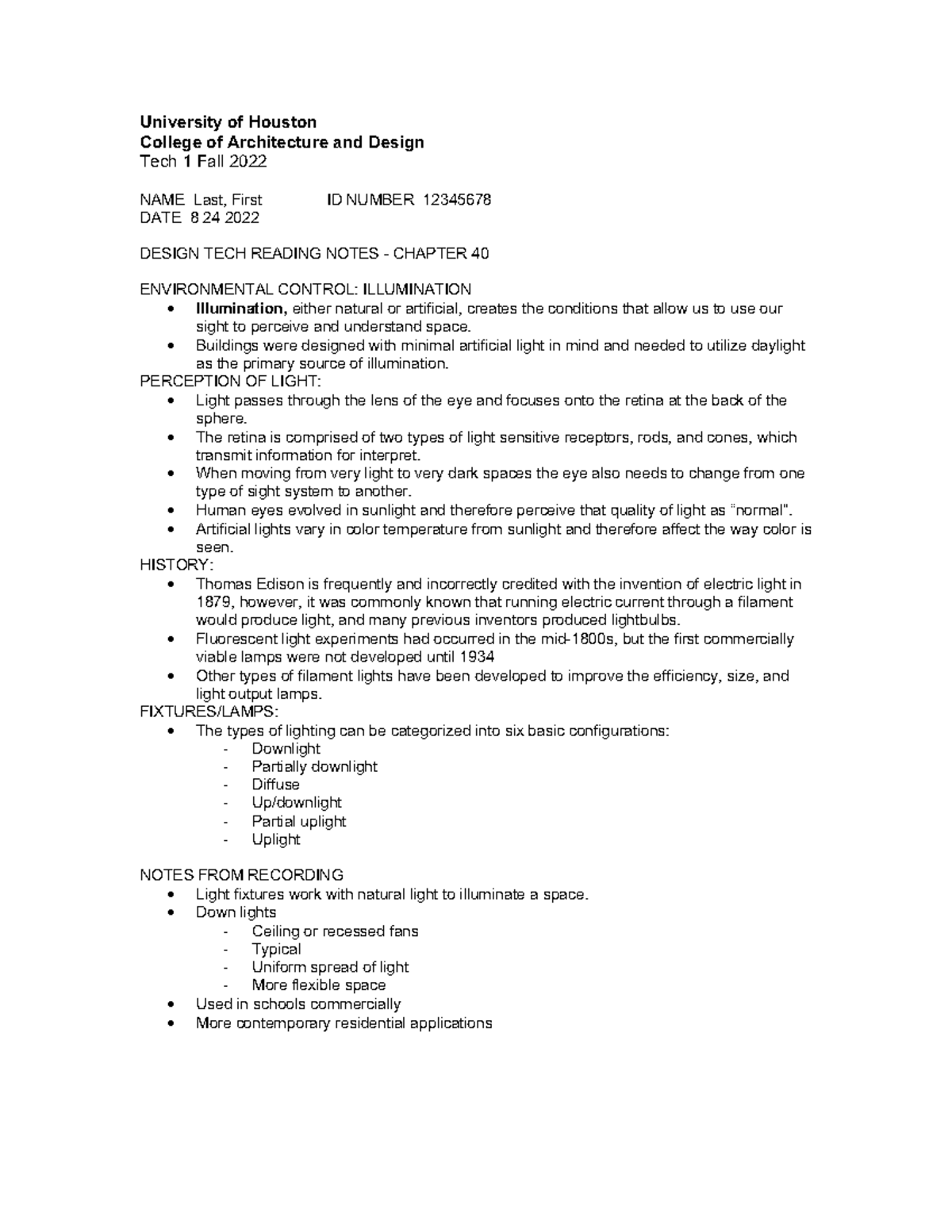 Ch. 40 Reading Recording Notes - University of Houston College of ...