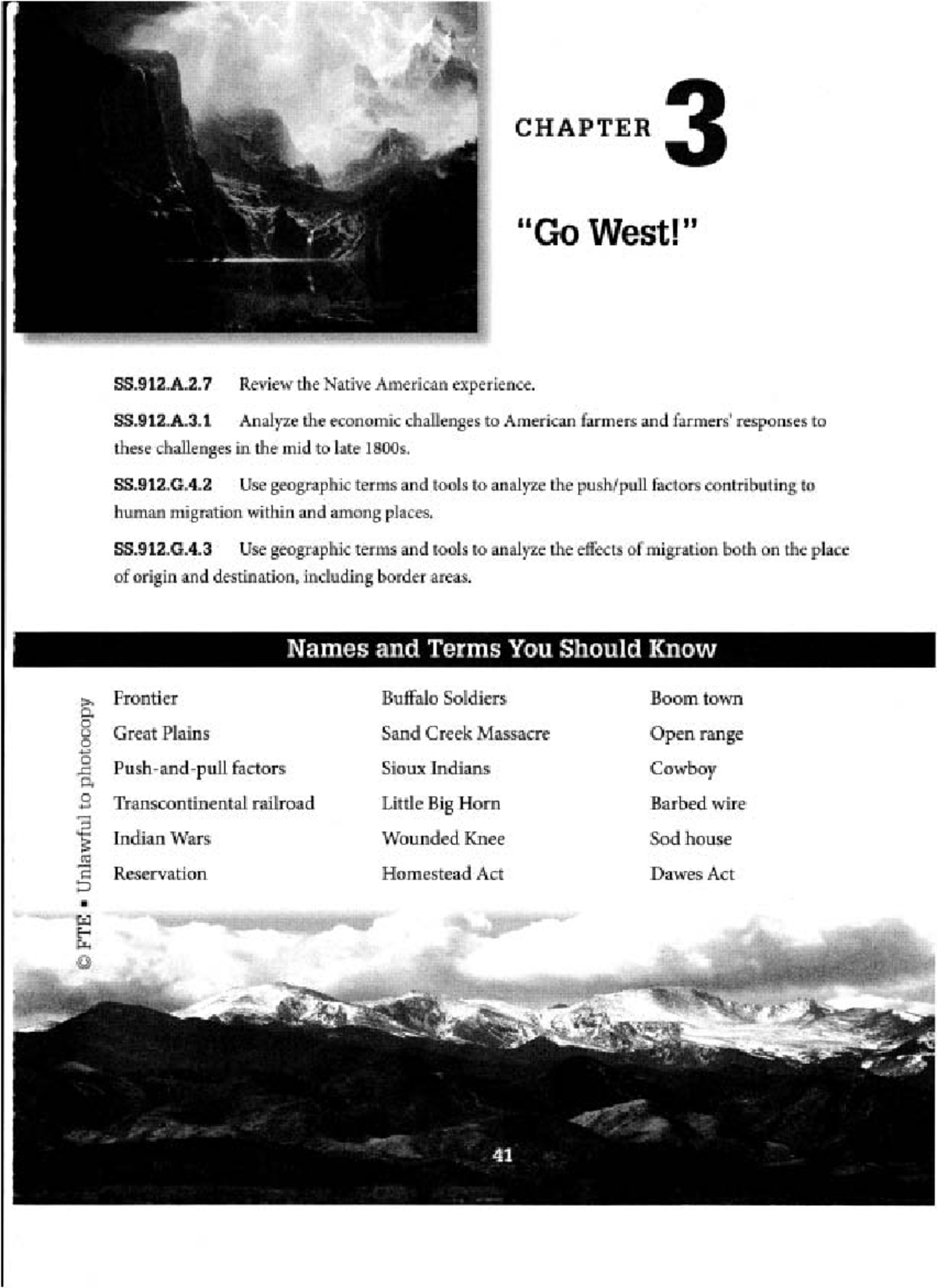 Chapter 3 - Go West - history assignment - CHAPTER 3 "Go West!" SS.912 ...