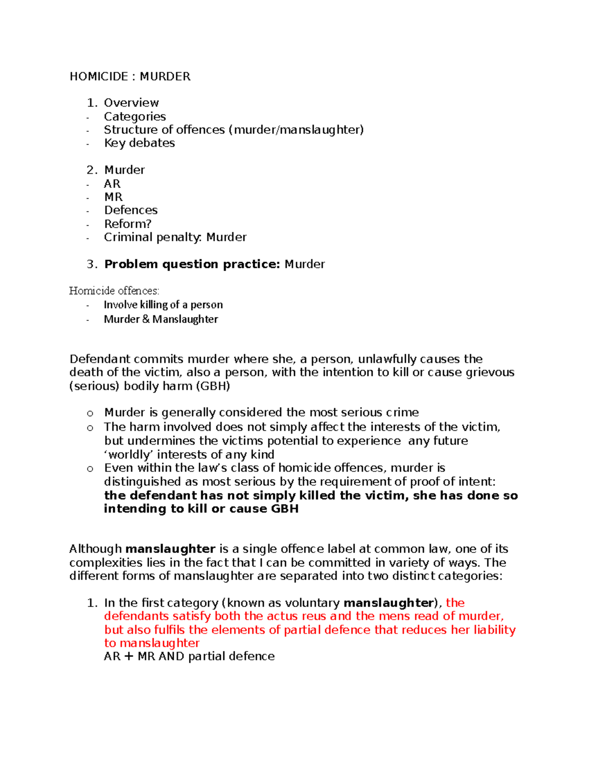 Homicide - HOMICIDE : MURDER Overview - Categories - Structure of ...