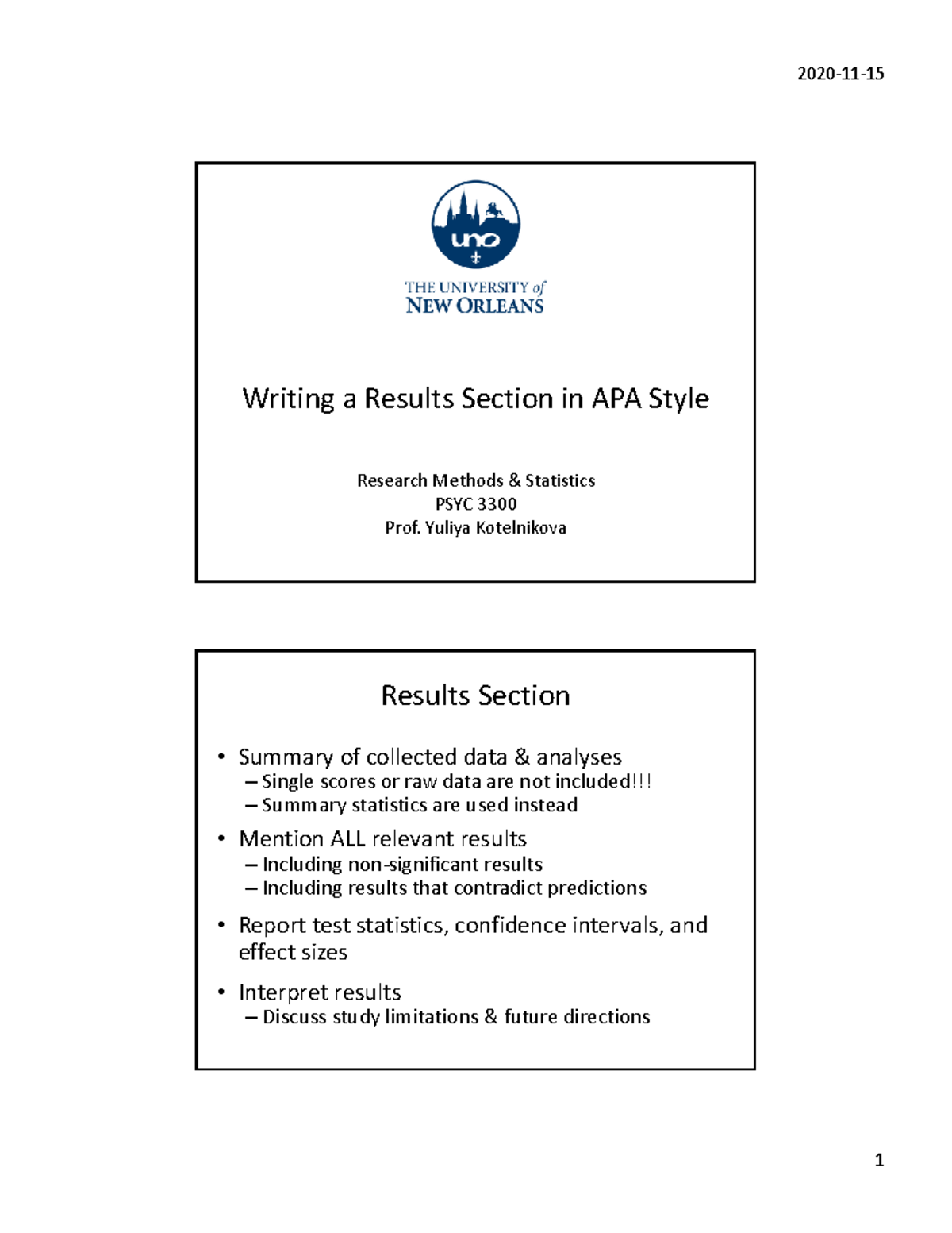 Lecture#23 Writing Results section in APA style - Writing a Results ...