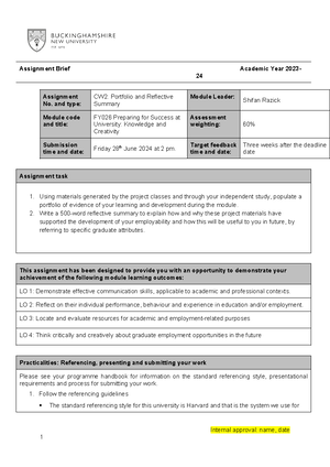 FY026 CW2 Assignment Brief CW2 PSKC - Assignment Brief Academic Year 2021- Module code and title ...