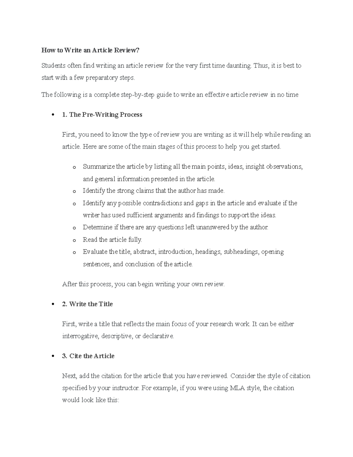 How to Write an Article Review - How to Write an Article Review ...