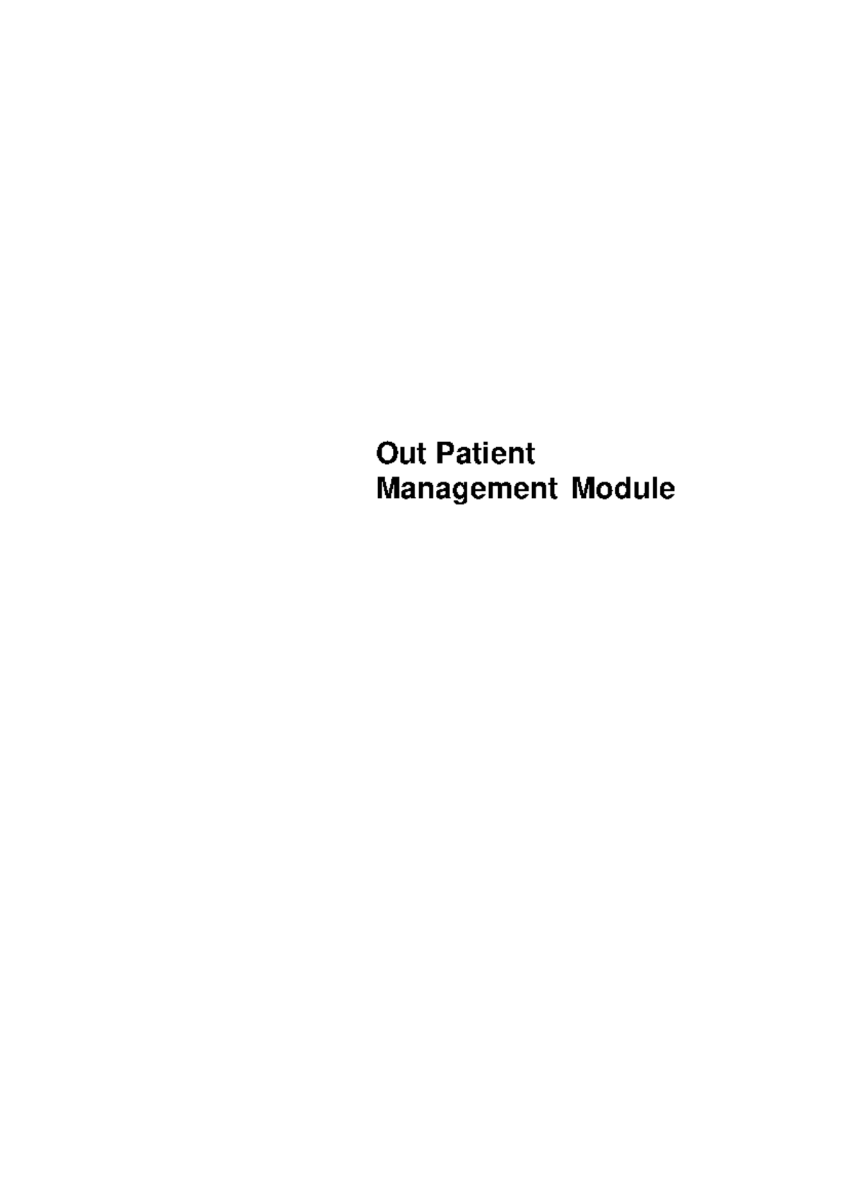 SE Final Project Out Patient Management Module (Agile) - Out Patient ...