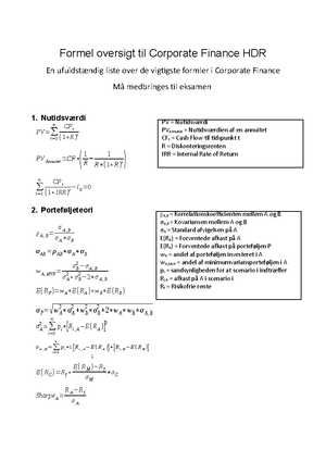 CF Formulas - Chapter 5. The Time Value of Money Future Value Present ...
