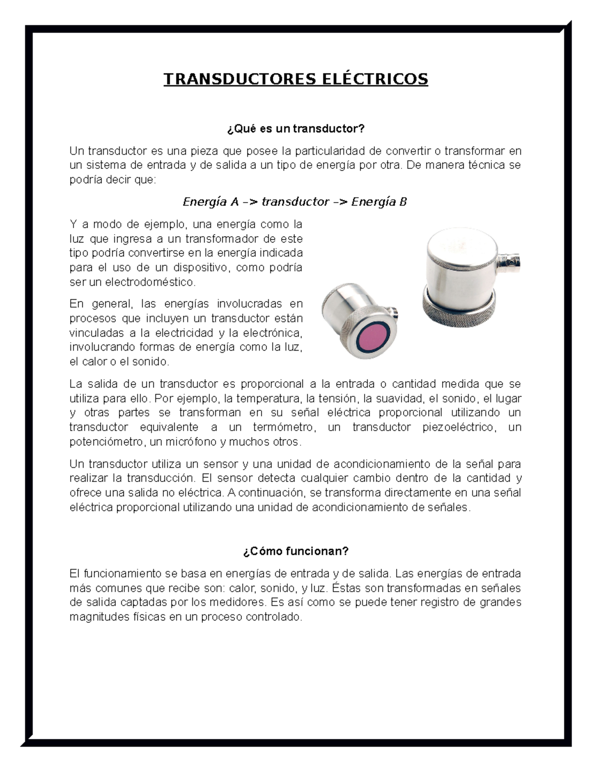 Transductores Eléctricos-1 - TRANSDUCTORES ELÉCTRICOS ¿Qué es un ...
