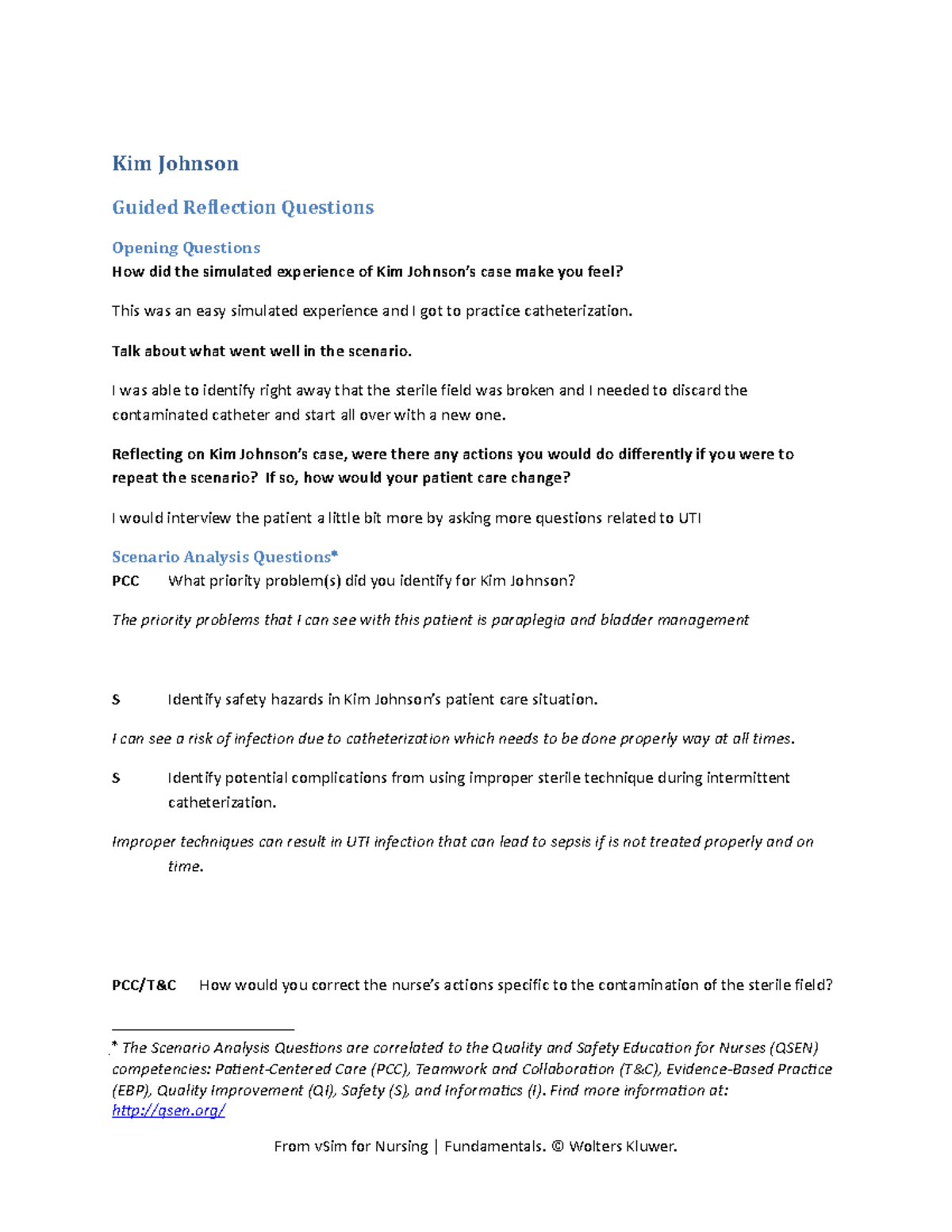 Case Kim Johnson GRQ - Kim Johnson Guided Reflection Questions Opening ...