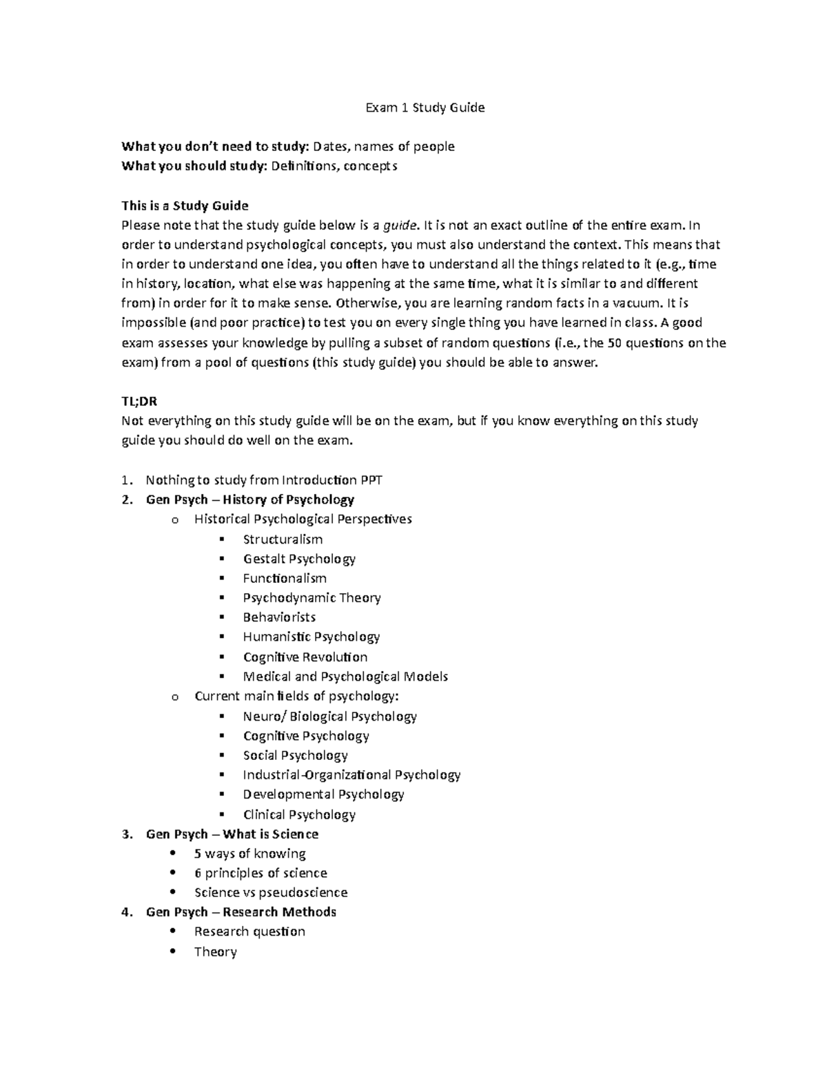 Exam 1 Study Guide SLU SP 2021 - Exam 1 Study Guide What you don’t need ...