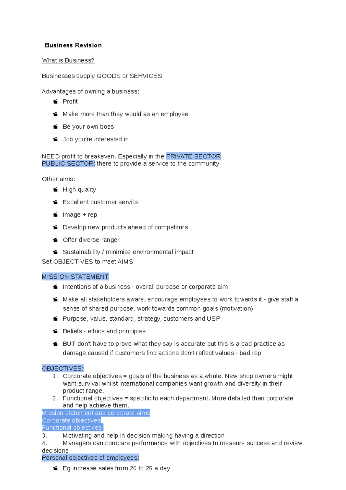 Topic 1 Revision Notes - joihji - Business Revision What is Business ...