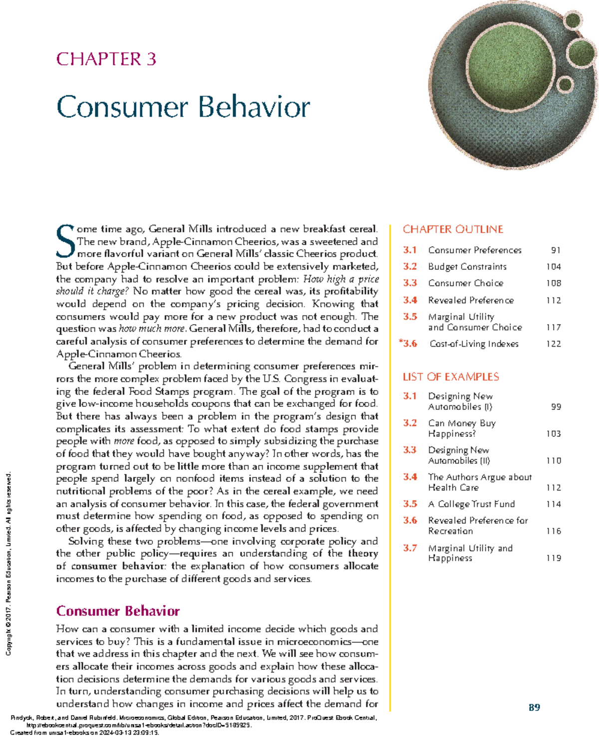 Microeconomics 9th Edition ( Consumer Behaviour) - 89 S ome time ago ...