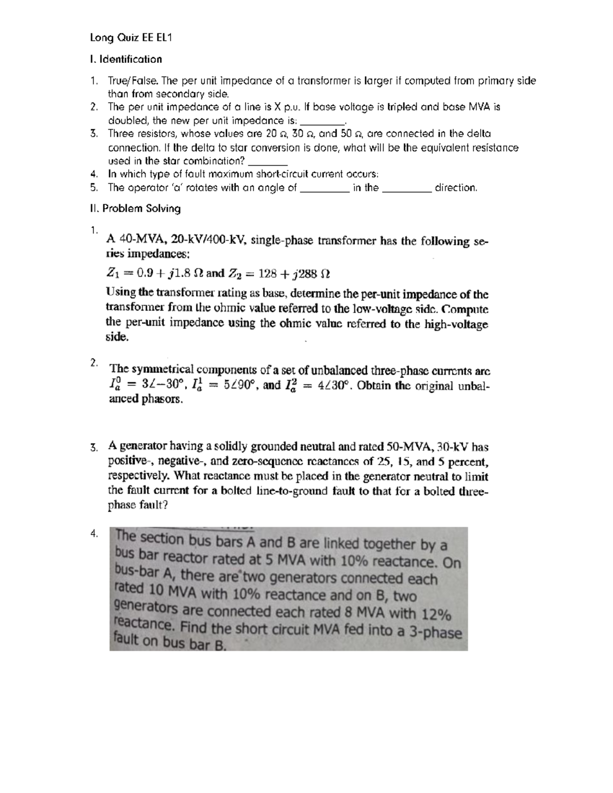Long Quiz EE EL1 - Electrical Engineering - Ω Ω Ω - Studocu