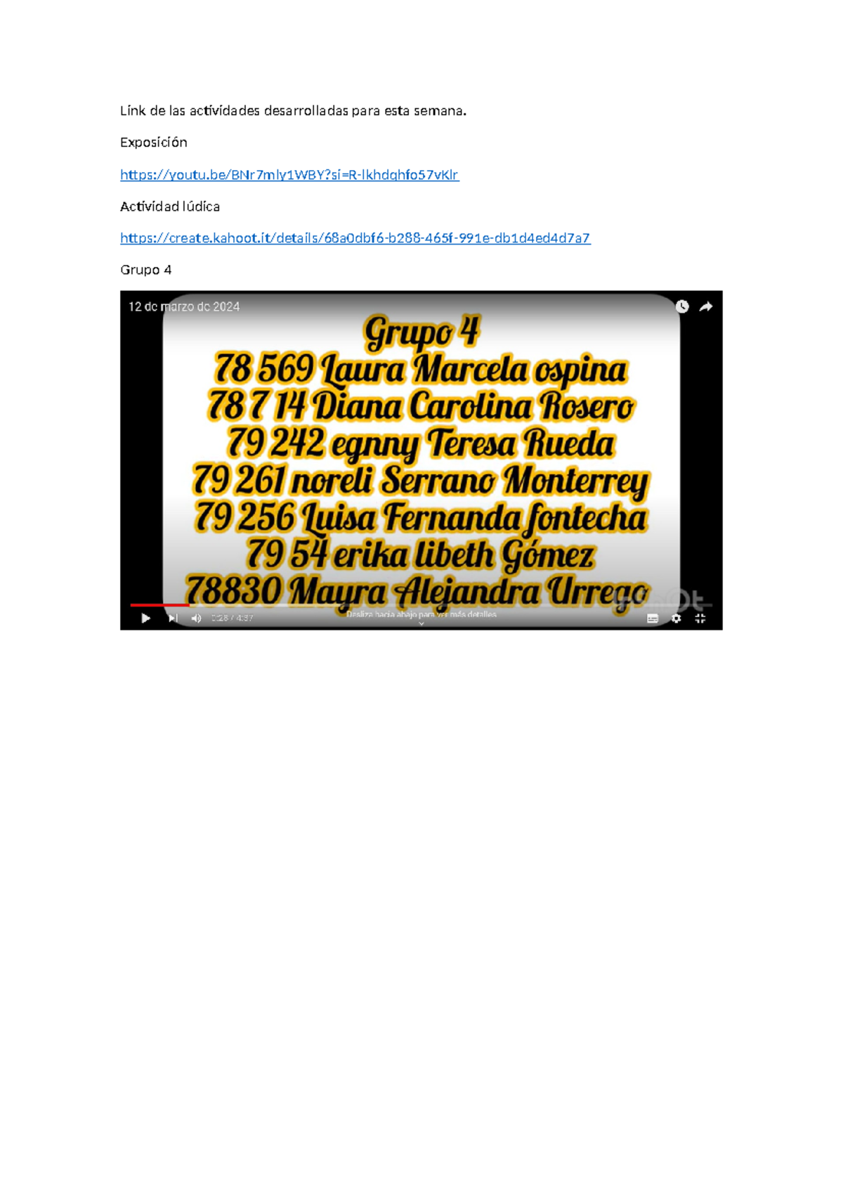 Link de las actividades desarrolladas para esta semana - comprension - Exposición - Studocu