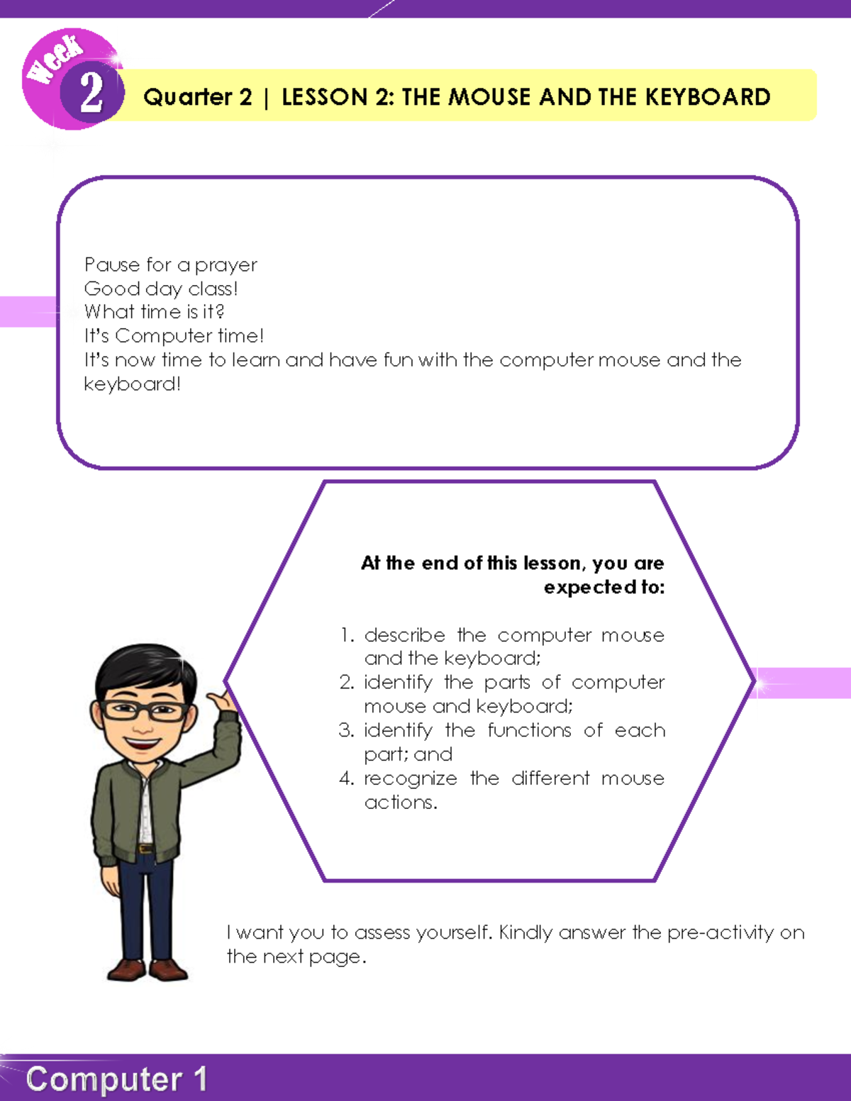 Q2 Computer 1 Week 2 LP - ghjgh - Quarter 2 | LESSON 2: THE MOUSE AND ...