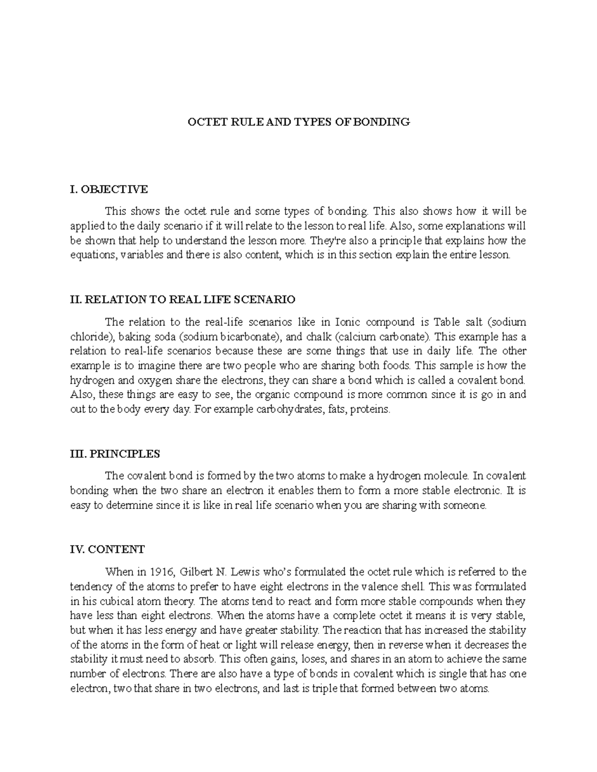 Octet RULE AND Types OF Bonding - OCTET RULE AND TYPES OF BONDING I ...