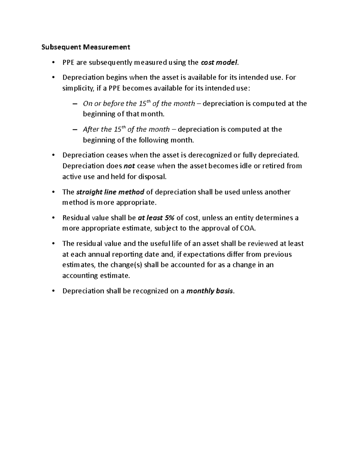 PPE (GACC) - 2 - PPE (GACC) - 2 - Subsequent Measurement PPE are ...