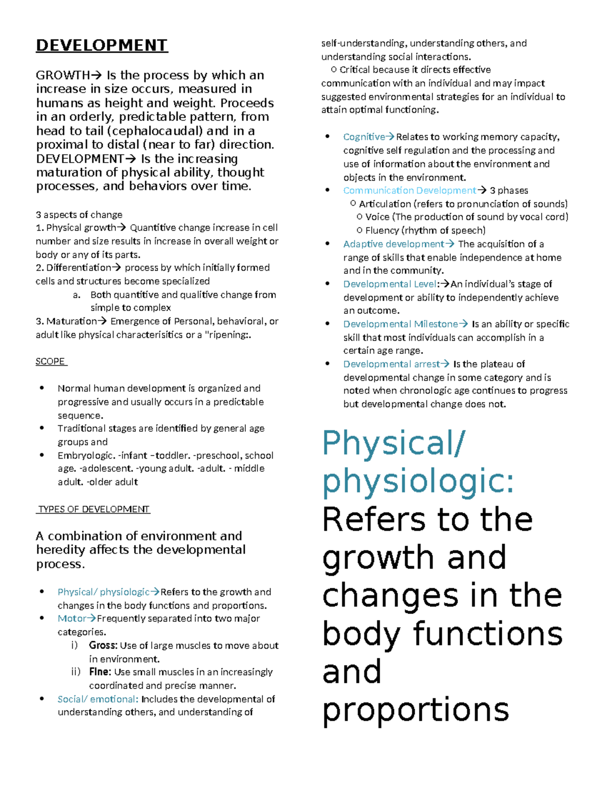 Development - DEVELOPMENT GROWTH Is the process by which an increase in ...
