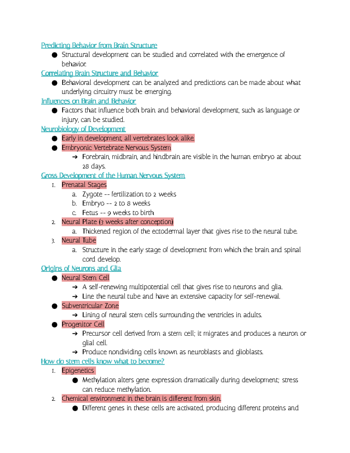 Neural Development and Behavior - Predicting Behavior from Brain ...