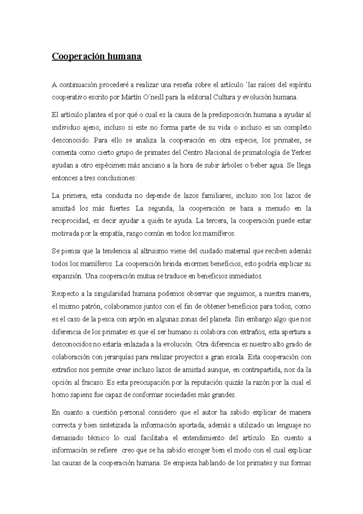 Cooperación humana CURSO 2021-2022 ULPGC - Cooperación humana A ...