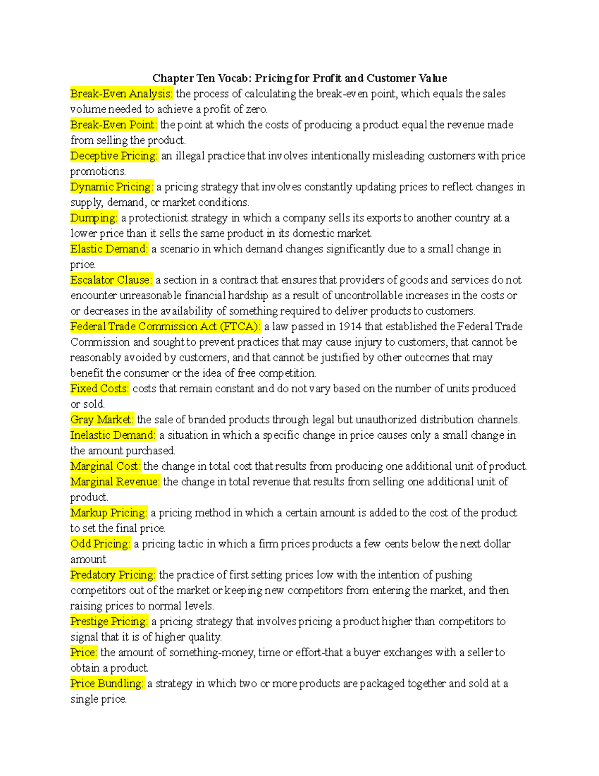 Marketing ch 10 vocab - Principles of Management - Chapter Ten Vocab ...