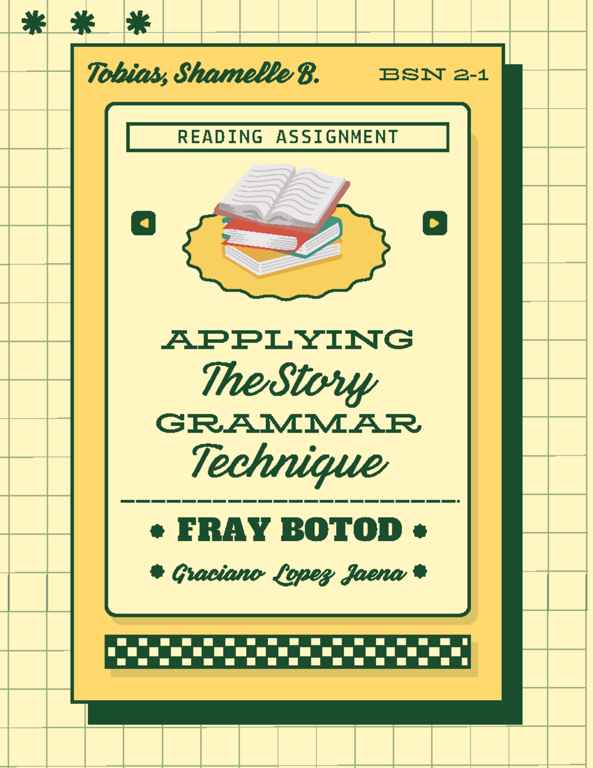 Tobias, Shamelle B. Fray Botod- Reading Assignment - APPLYING GRAMMAR R ...