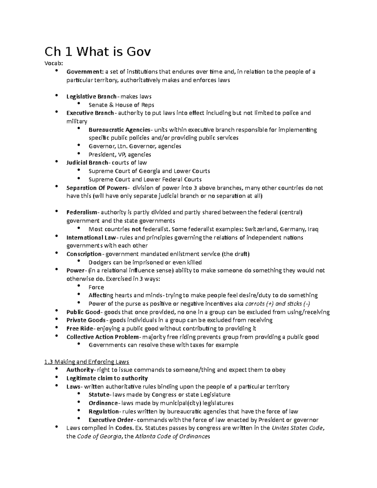 American Government Book Notes Chapter 1 - Ch 1 What is Gov Vocab ...