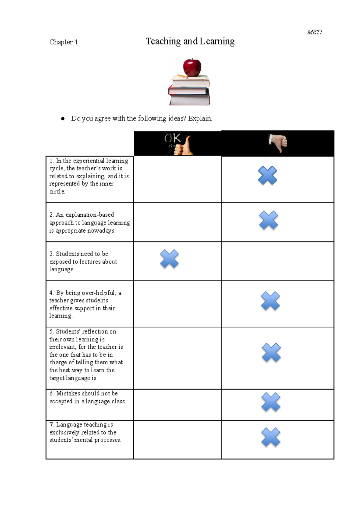 3 MET1 Chapter 1 Teaching and Learning - MET Chapter 1 Teaching and ...