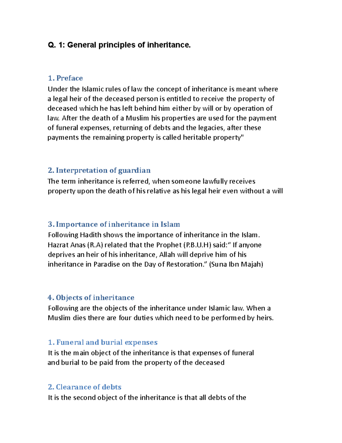 Principles OF Inheritance - Q. 1: General principles of inheritance ...