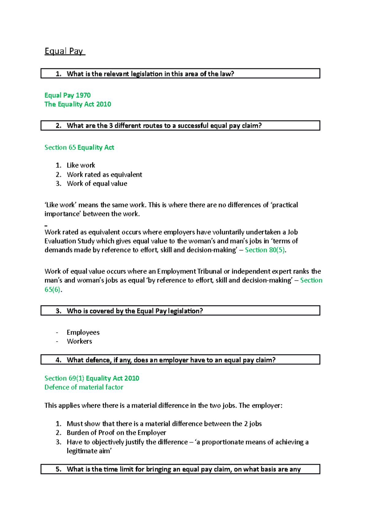 S7, Equal Pay - Equal Pay What is the relevant legislation in this area ...