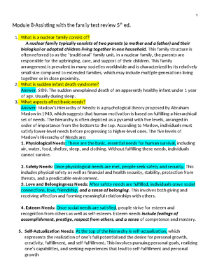 Module 6 - Household Management, Nutrition and Hydration test review ...