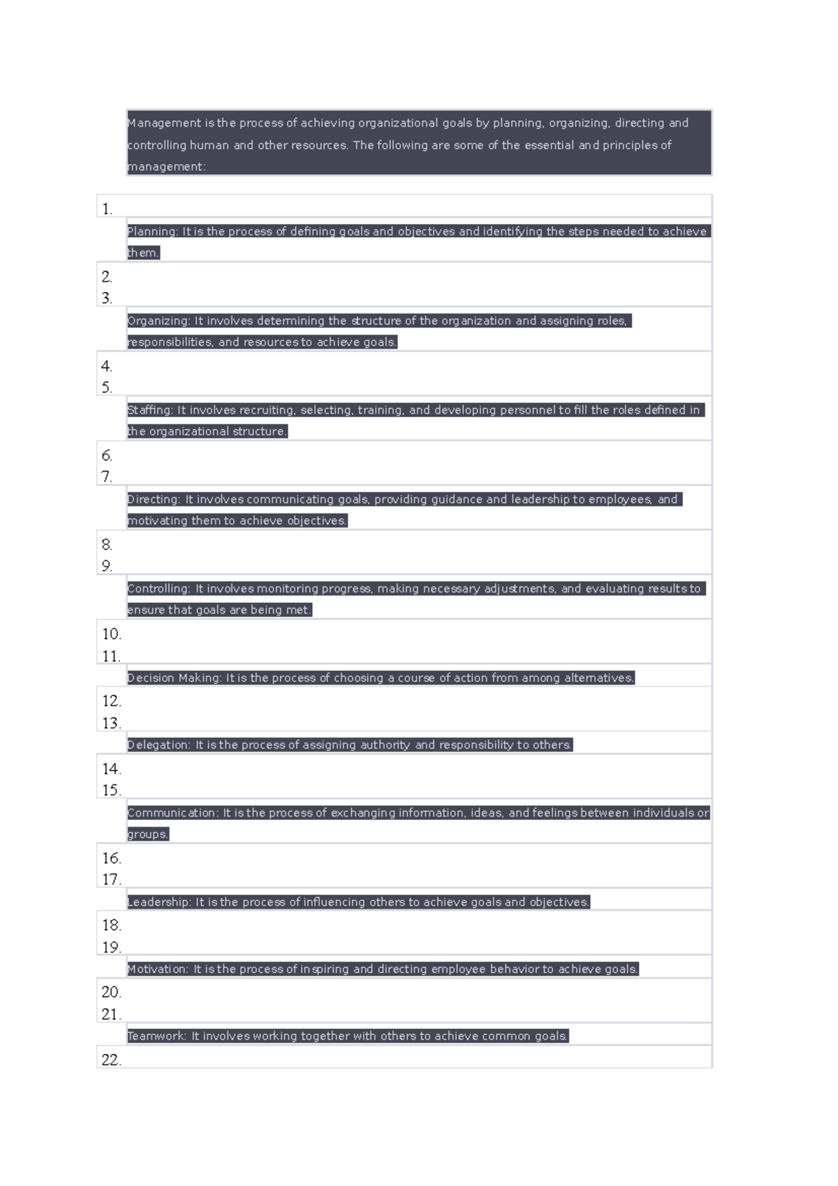 Essentials and Principles of Management - Management is the process of ...