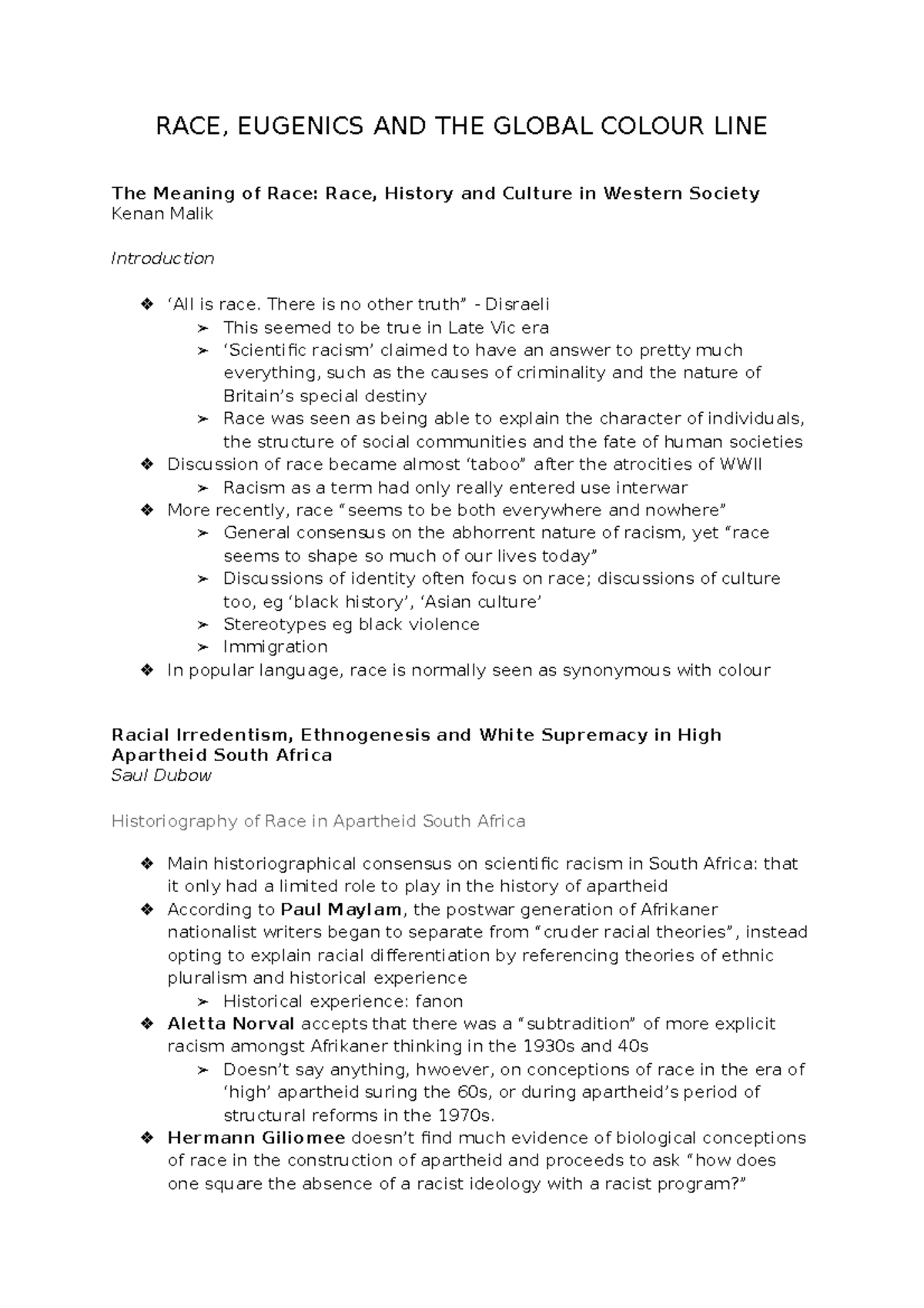 RACE, Eugenics AND THE Global Colour LINE - RACE, EUGENICS AND THE ...