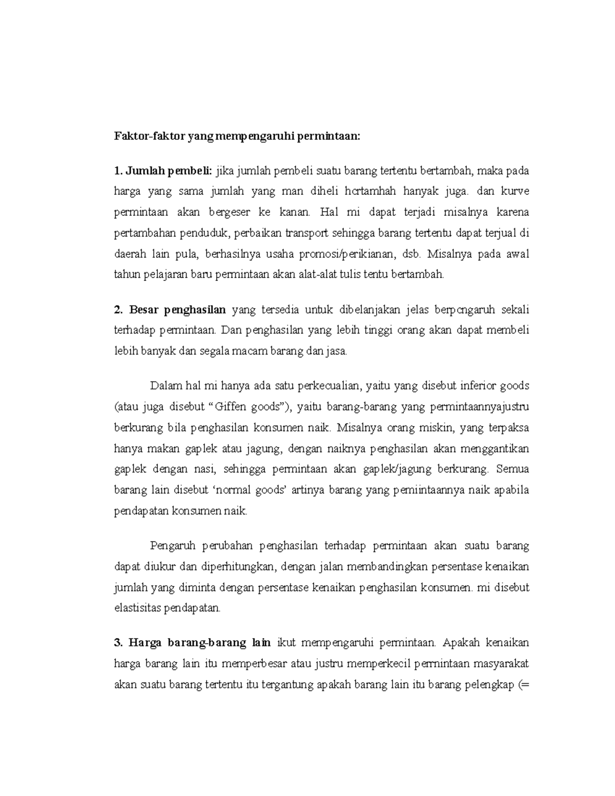 Faktor-faktor yang mempengaruhi permintaan - Faktor-faktor yang mempengaruhi permintaan: Jumlah ...