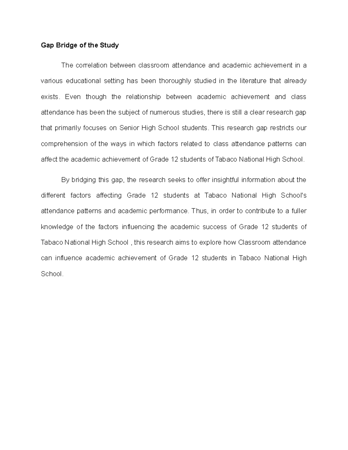 Gap Bridge of the Study - notes - Gap Bridge of the Study The ...