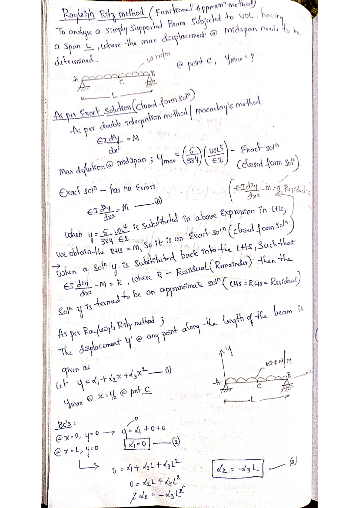 M.tech FEM last class - FEM notes - Rayleigh Ritz method (Functional ...