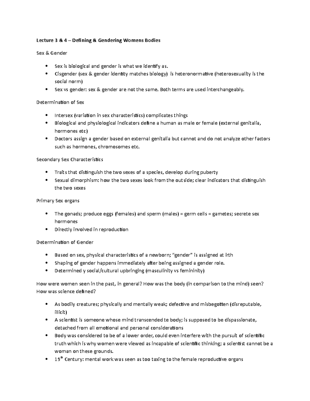 Defining Gendering Bodies - Lecture 3 4 Defining Gendering Womens ...