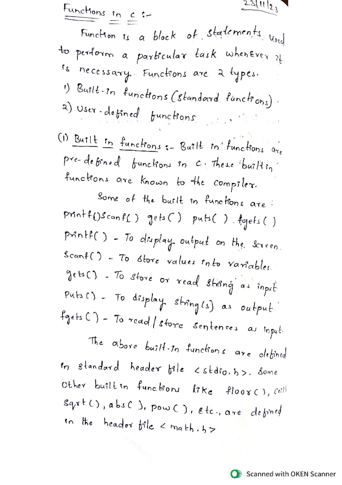 C programming Notes 23-11-23 & 24-11-23 - Direct Selling - Studocu