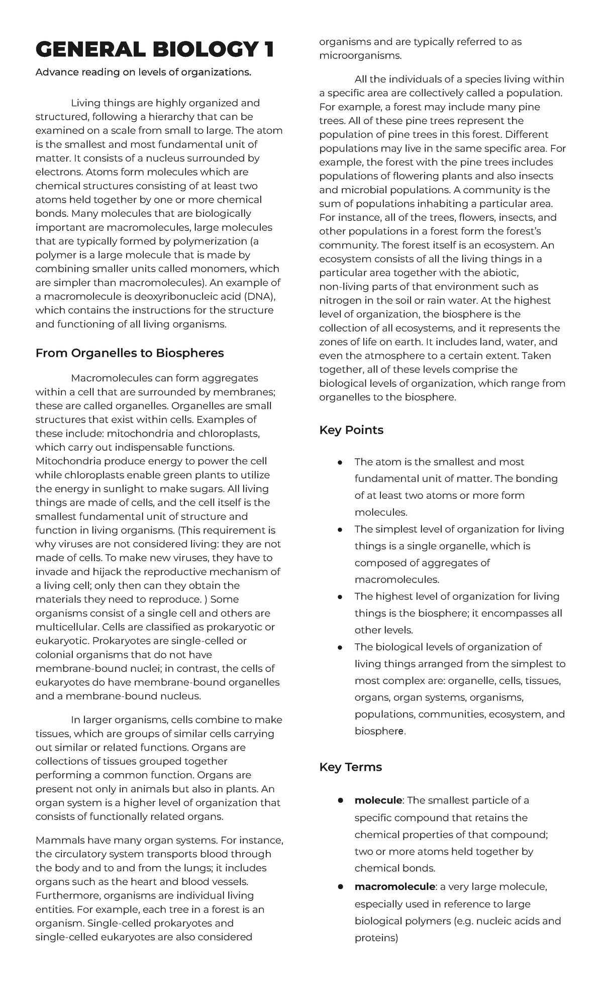 Levels of Organisms - i dont care, skip this file, really believe me ...
