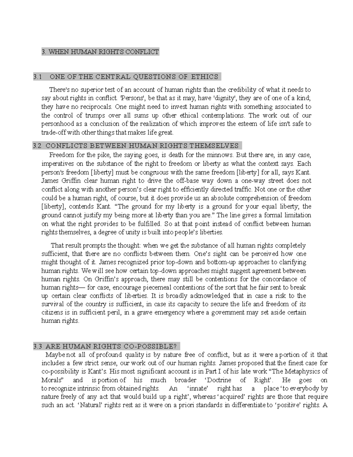 Summary 3-to-5 - WHEN HUMAN RIGHTS CONFLICT - 3. WHEN HUMAN RIGHTS ...