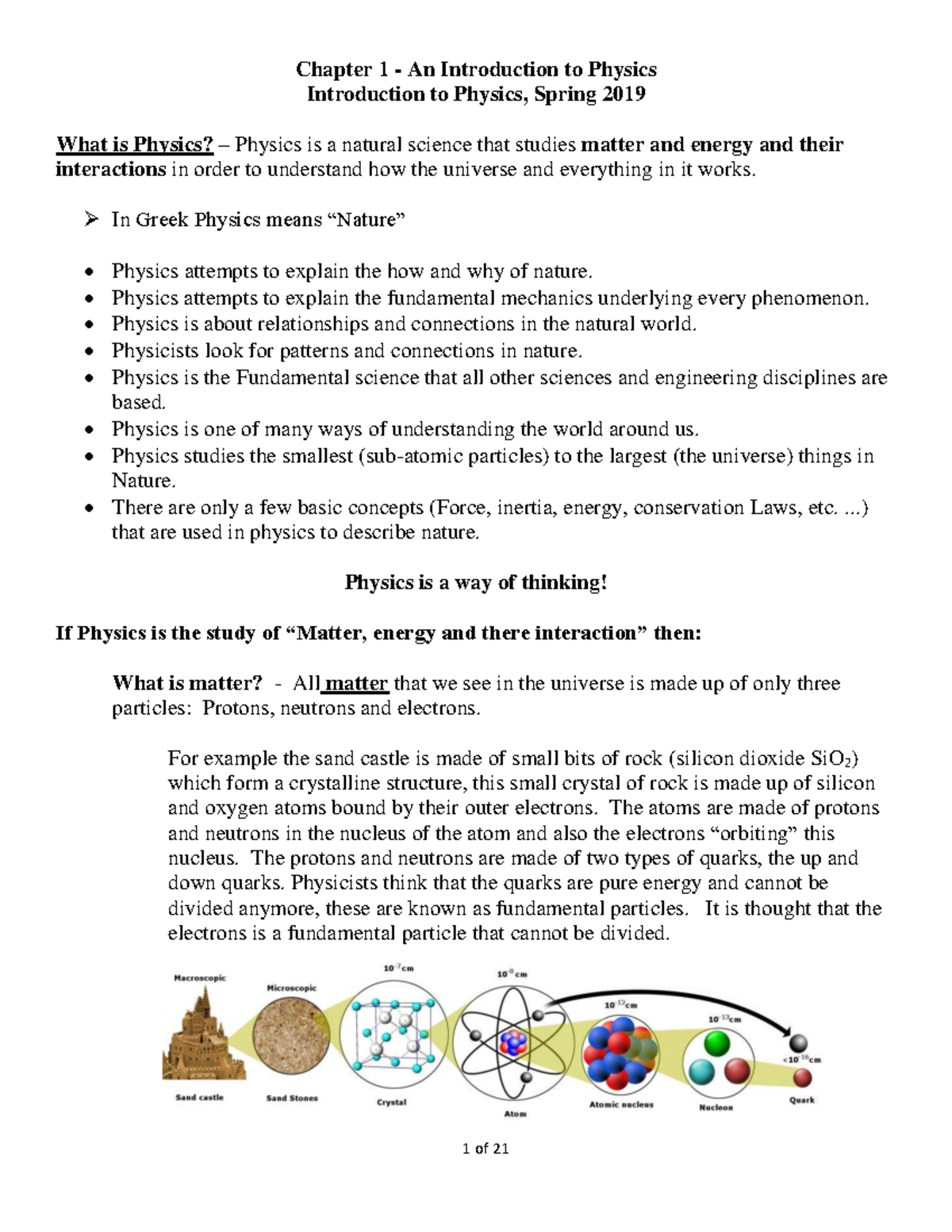 Ch 1 An Introduction to Physcis Spring 19 - Chapter 1 - An Introduction ...