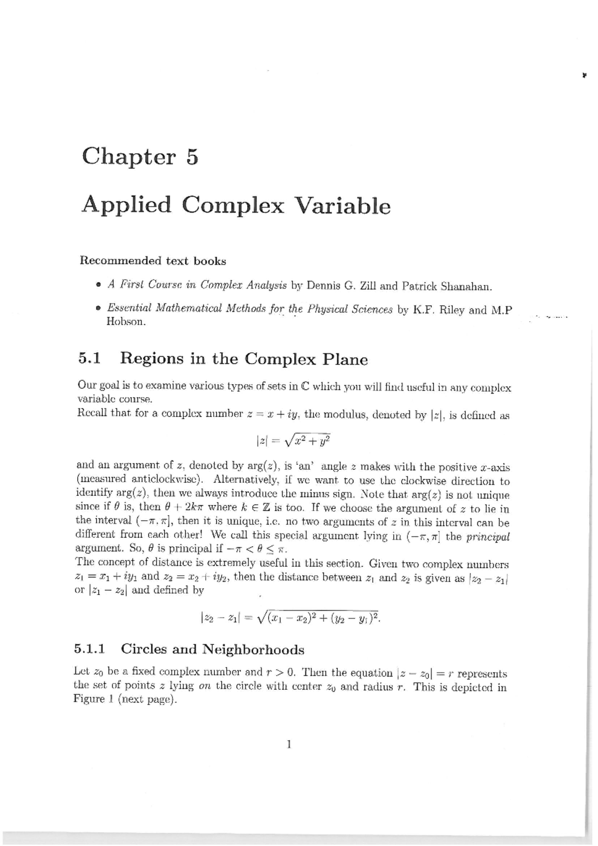 Chapter 5 (Algebra supp. notes) - Chapter 5 Applied Complex Variable ...