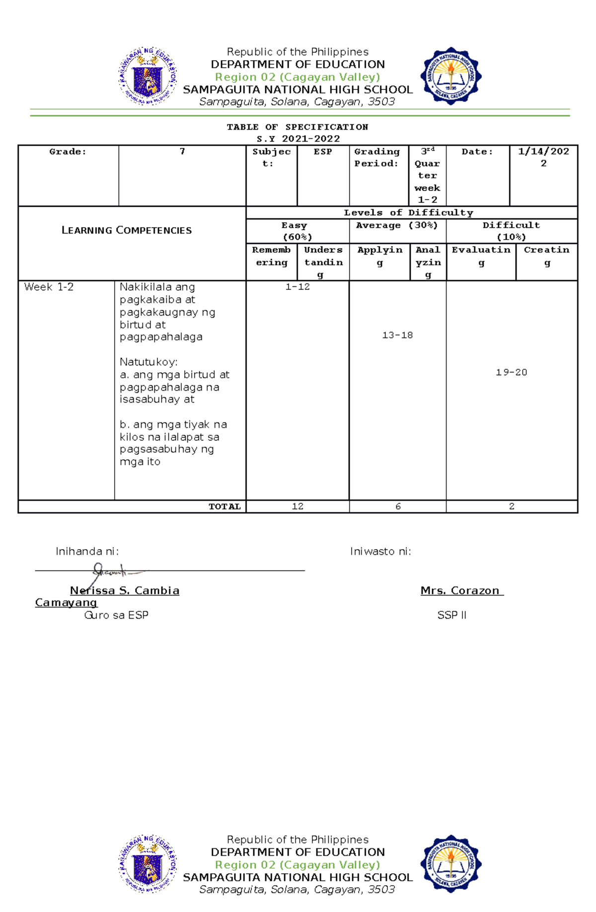 ESP7-3RD- Quarter-WEEK-3-4 - Republic of the Philippines DEPARTMENT OF ...