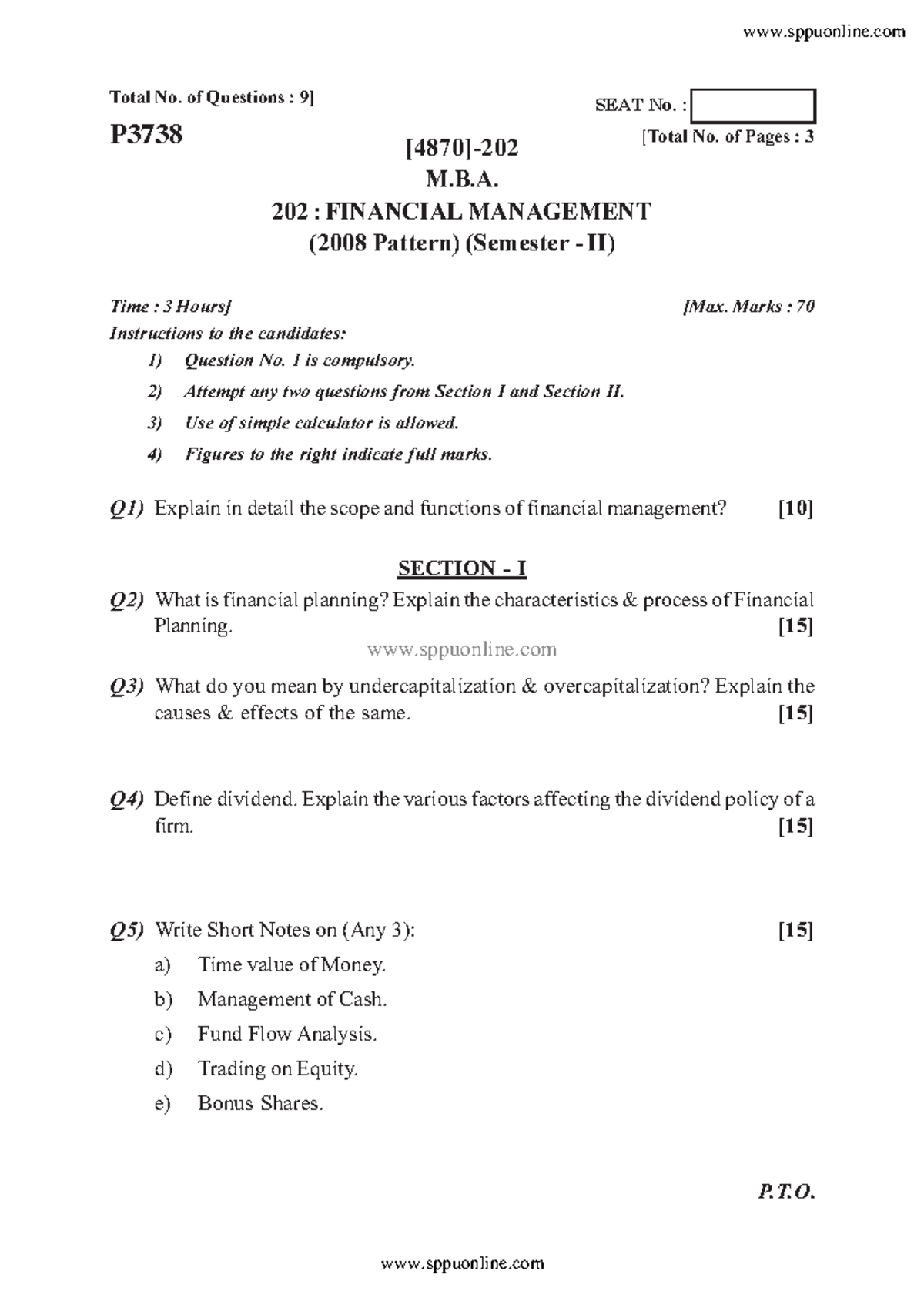 Mba 2 sem financial management p08 dec 2015 - 2x F2 2 2X2W RVUH EPHP ...